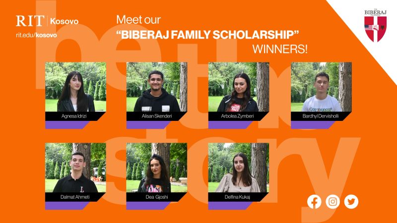 The Biberaj Foundation Inc. and RIT Kosovo (A.U.K) award fourteen scholarships to the third ...